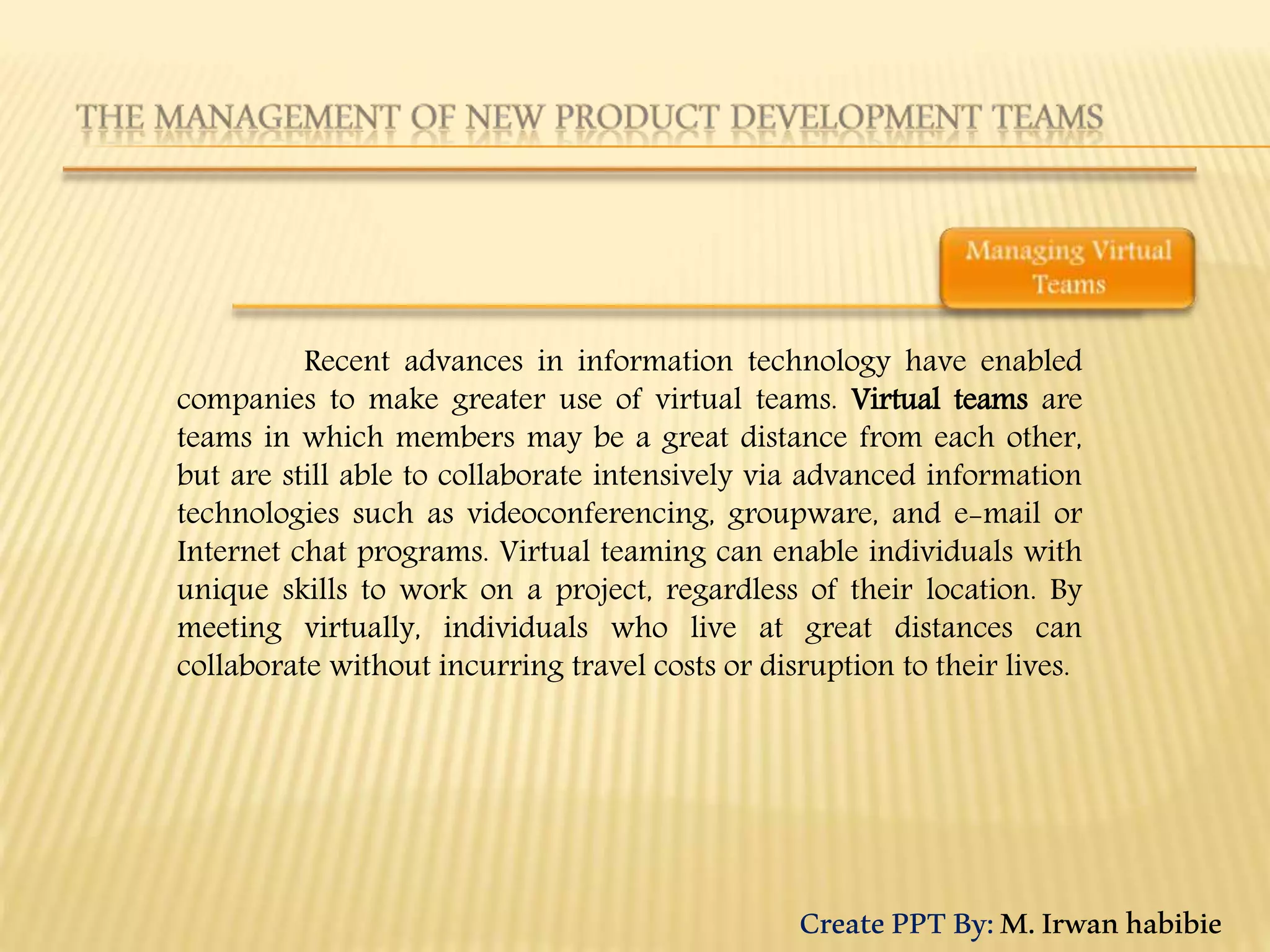 Ppt 4 managing new product development teams | PPT