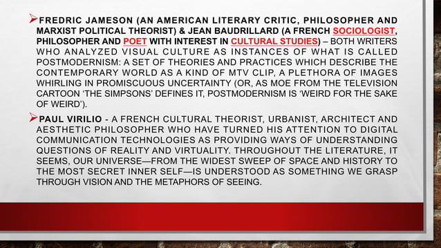 READING VISUAL ARTS Visual Technologies. | PPT