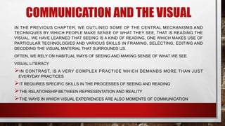 READING VISUAL ARTS Visual Technologies. | PPT