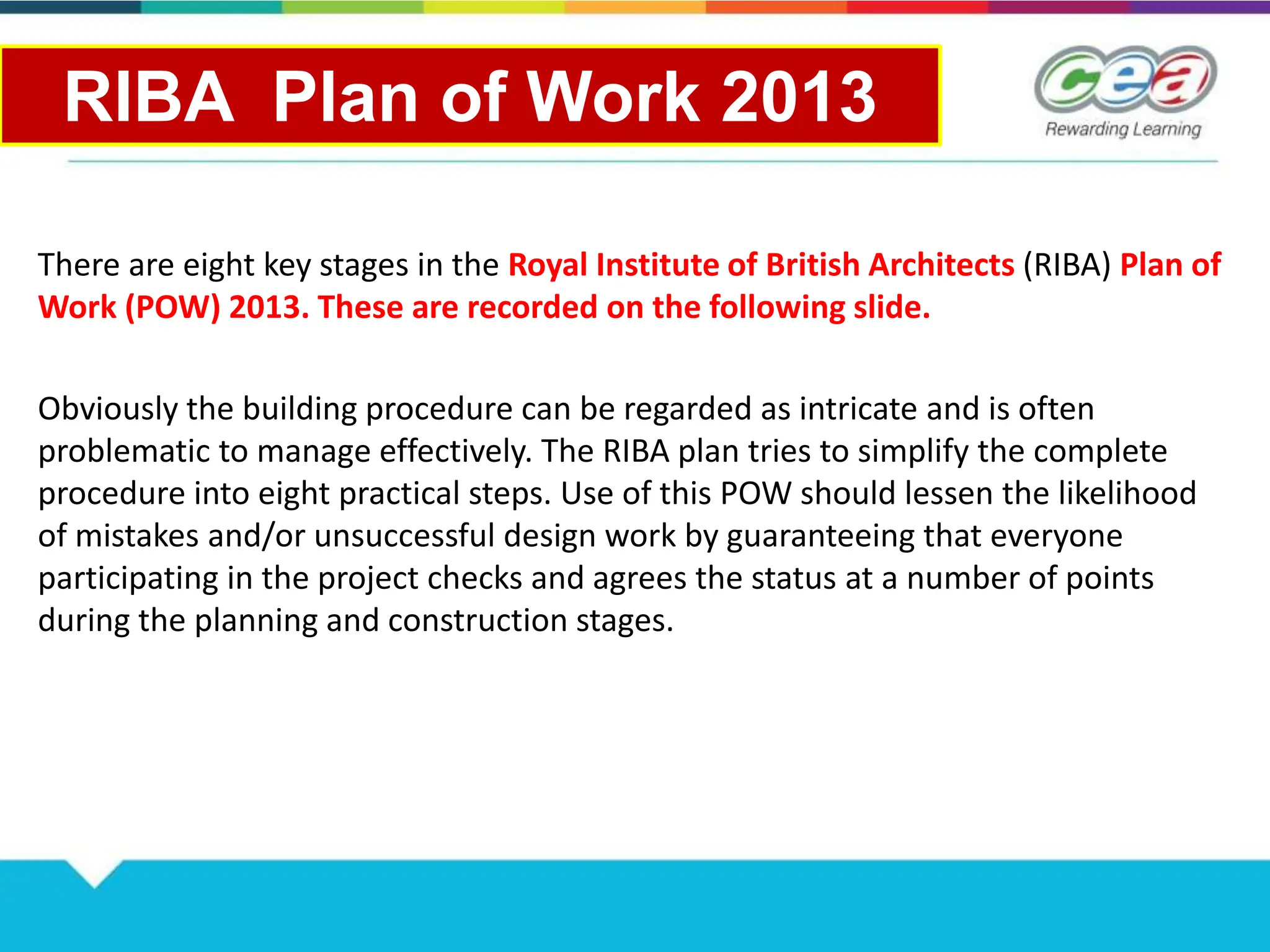 PPT4 RIBA Plan of Work 2013 Power point slide | PPTX