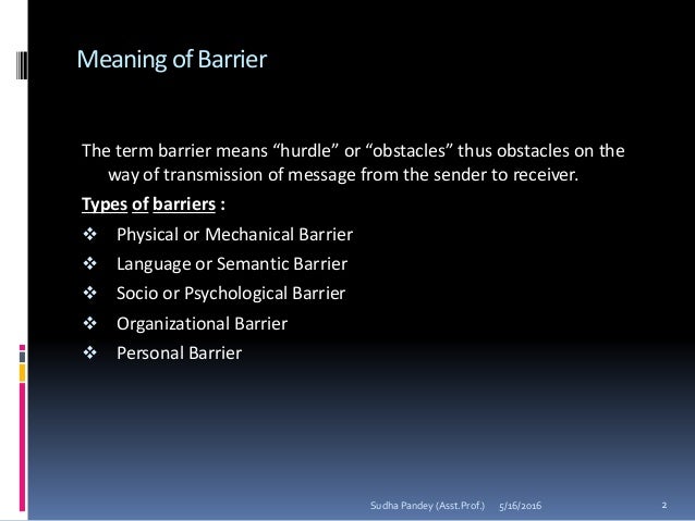 Barriers Meaning