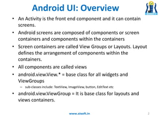 Android Screen Containers & Layouts | PPT