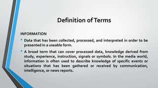 Information Literacy Grade 11 | PPTX