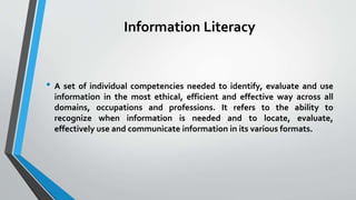 Information Literacy Grade 11 | PPTX