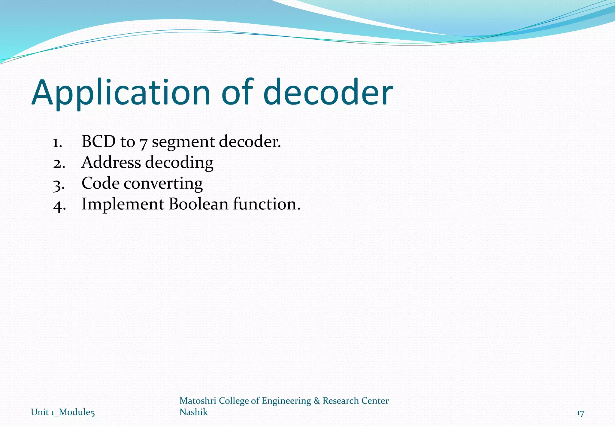 module5: Encode/Decode Half & Full Adder | PPTX