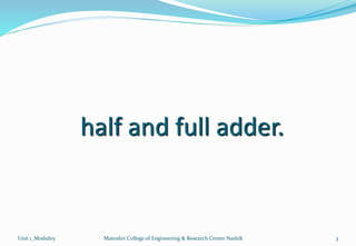 module5: Encode/Decode Half & Full Adder | PPTX