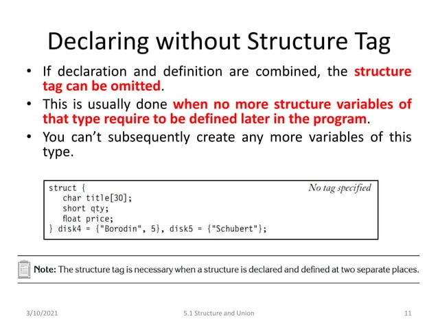 C Programming: Structure and Union | PPTX | Programming Languages | Computing
