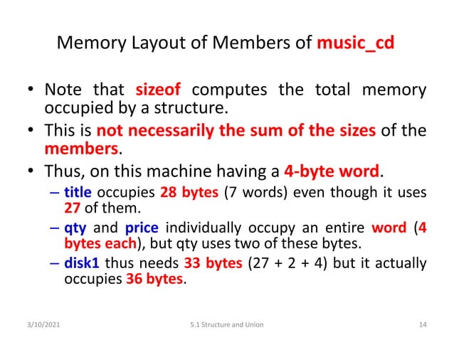 C Programming: Structure and Union | PPTX | Programming Languages ...