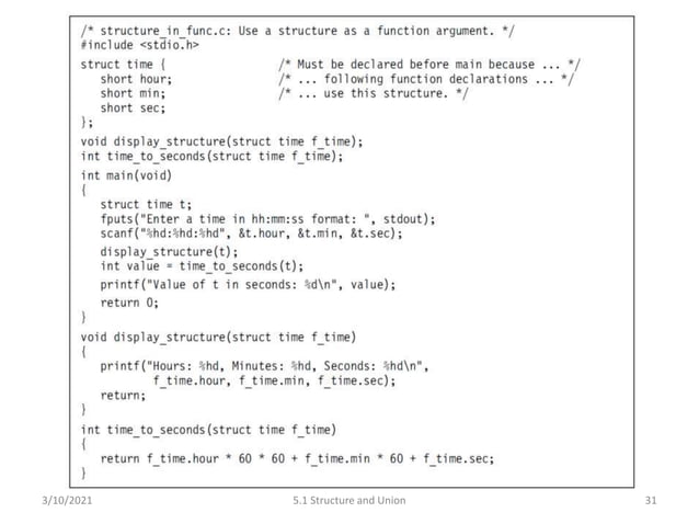 C Programming: Structure and Union | PPTX | Programming Languages | Computing