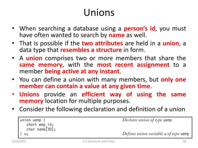 C Programming: Structure and Union | PPTX | Programming Languages | Computing