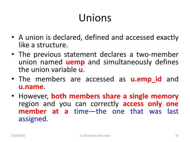 C Programming: Structure and Union | PPTX | Programming Languages ...