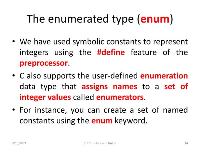 C Programming: Structure and Union | PPTX | Programming Languages ...