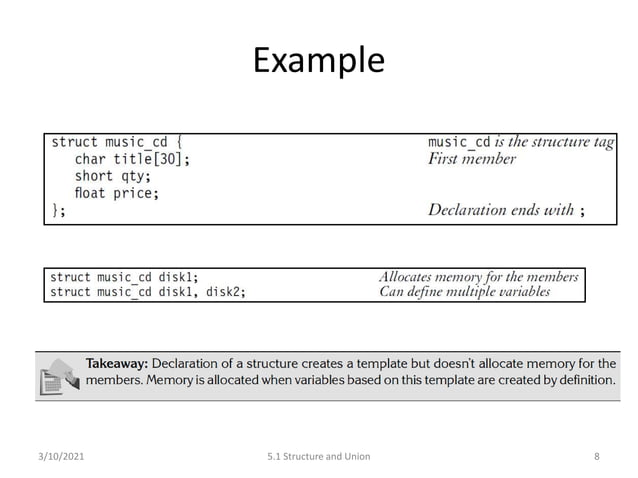 C Programming: Structure and Union | PPTX | Programming Languages ...