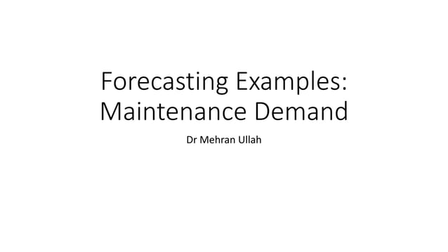 Forecasting Examples | PPT