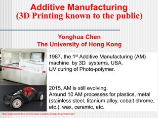 3D printing Known to the public by Hong Kong Universtity | PPT