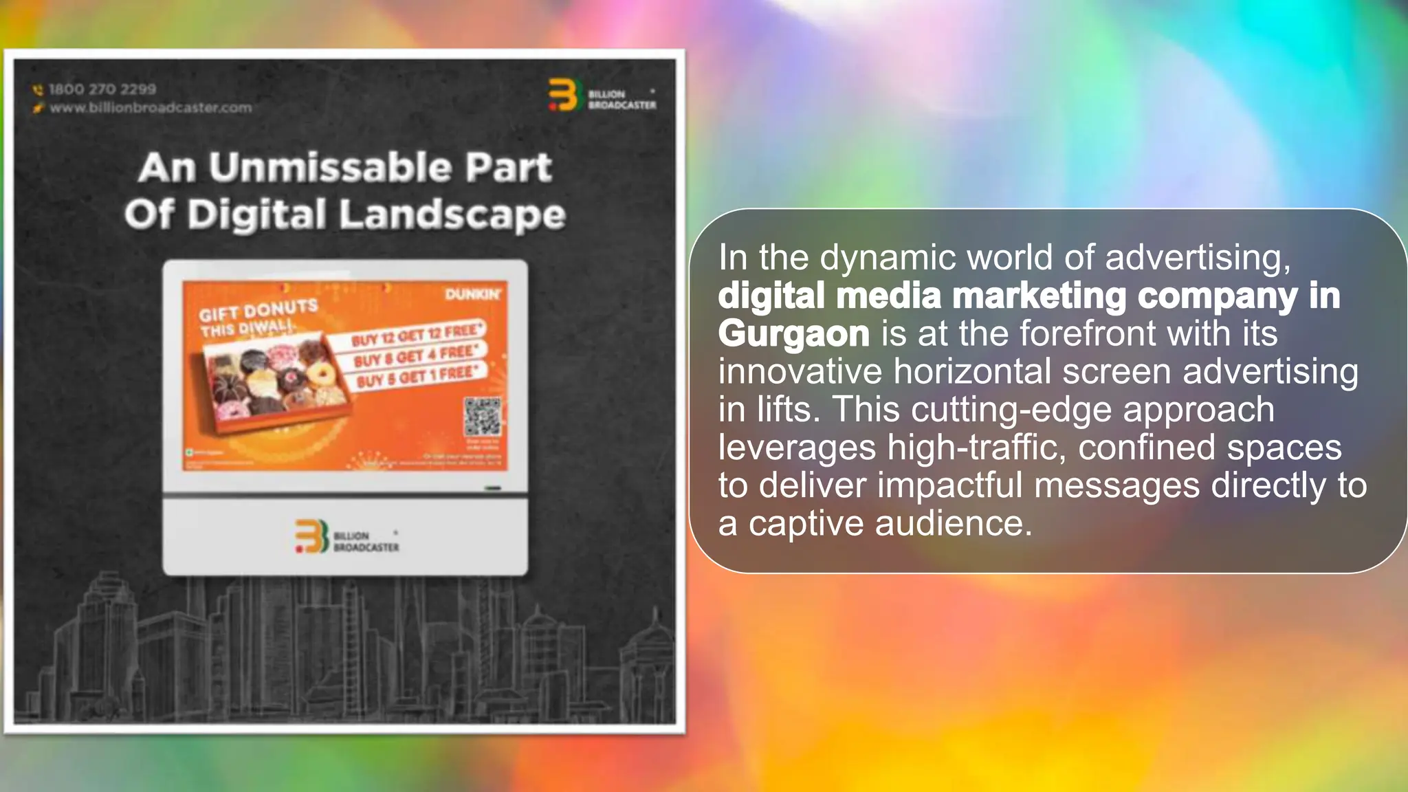 Billion Broadcaster's Horizontal Screen Advertising in Lifts | PPTX