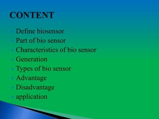 BIOSENSORS | PPTX