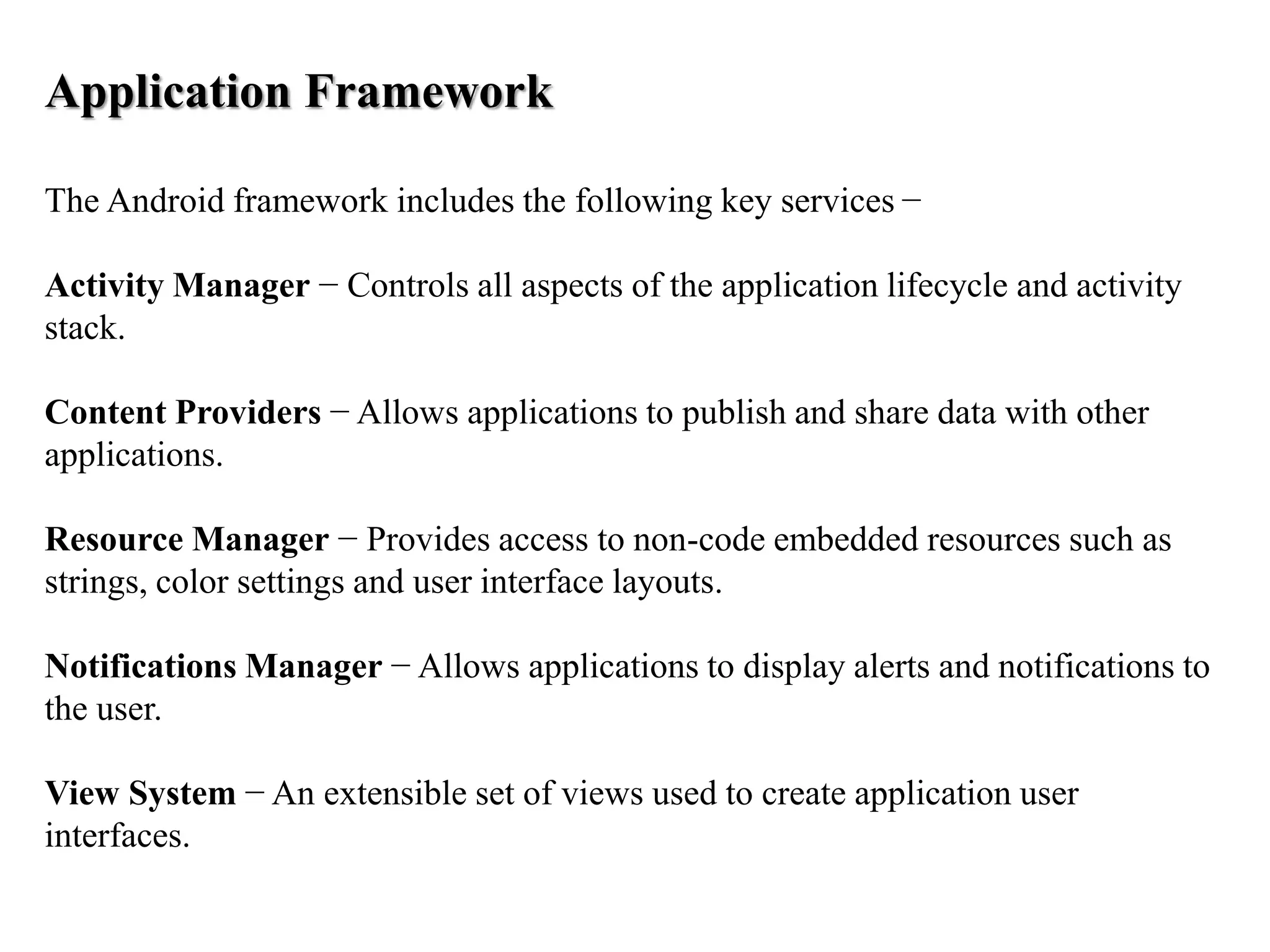 Android Operating System Architecture Pptx Operating Systems Computer Software And