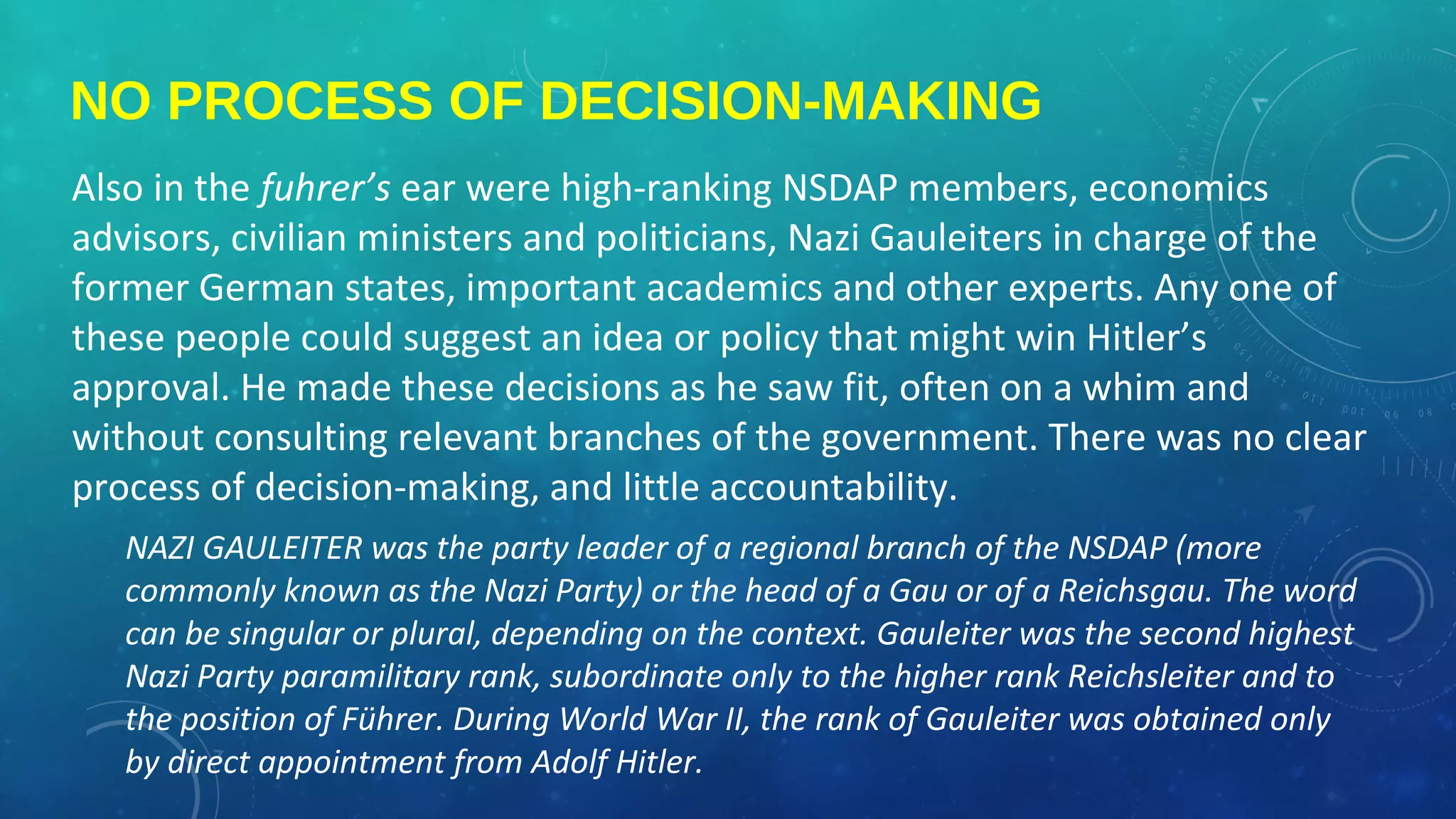 CAMBRIDGE A2 HISTORY: HITLER AIMS IN GOVERNMENT AND ADMINISTRATION | PPT