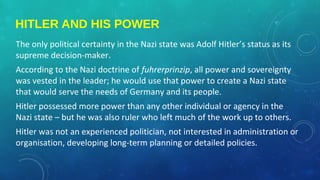 CAMBRIDGE A2 HISTORY: HITLER AIMS IN GOVERNMENT AND ADMINISTRATION | PPT
