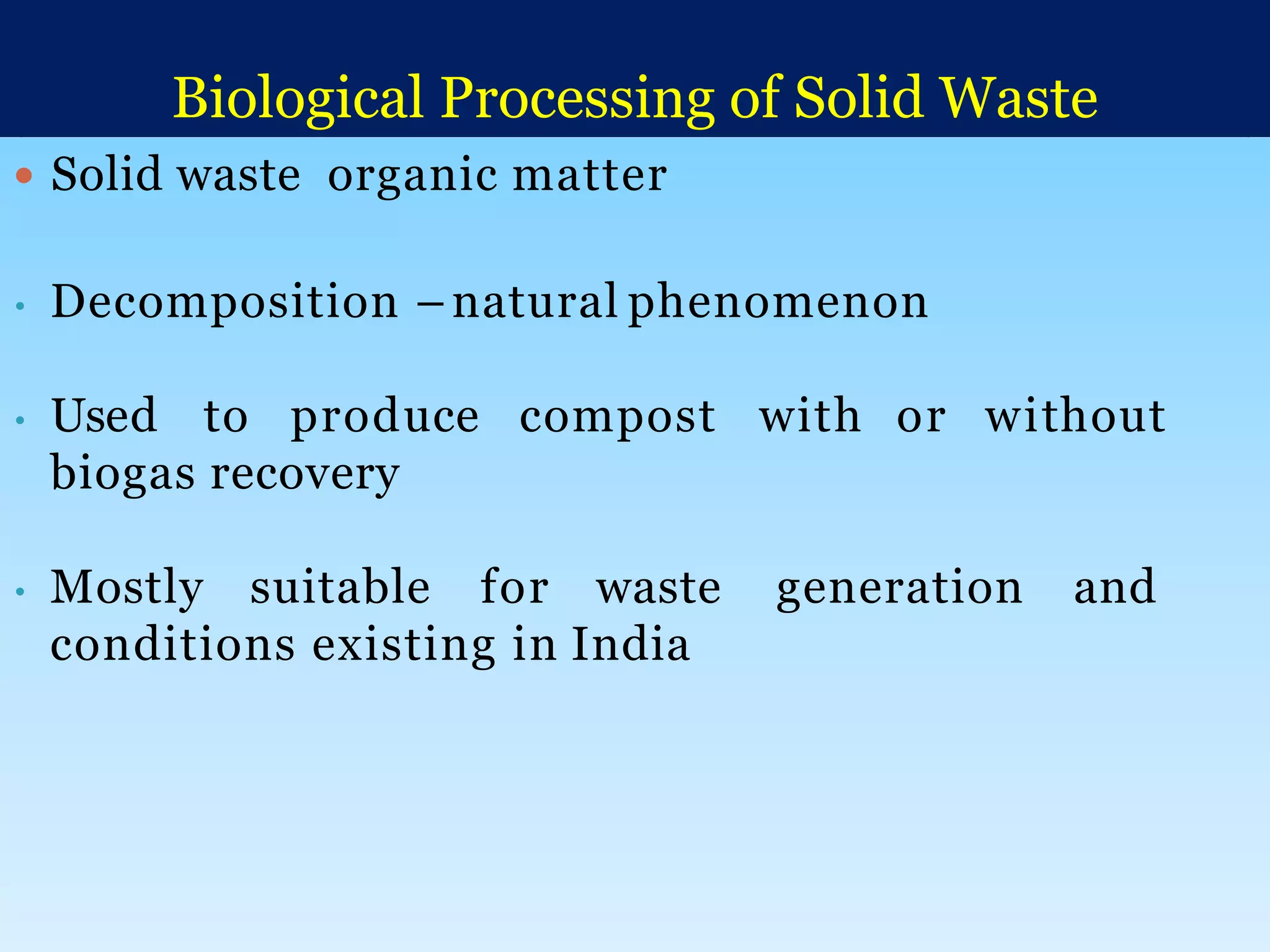 Processing of Solid Waste | PPTX