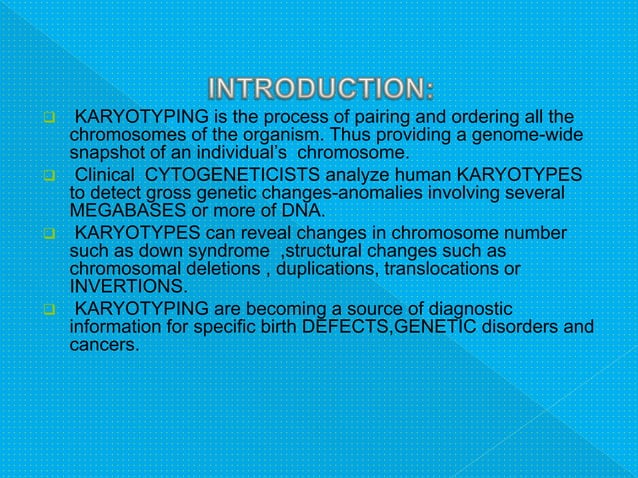 KARYOTYPING | PPTX | Genetics | Science
