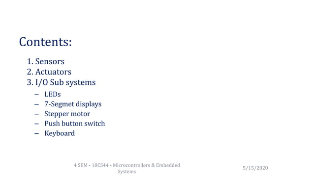 Sensors And Actuators Ppt