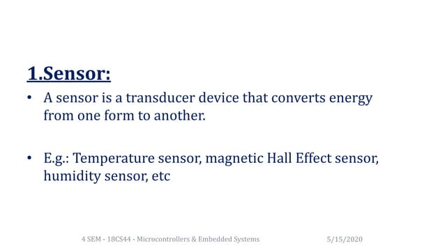 Sensors and Actuators | PPT | Computer Peripherals | Computing