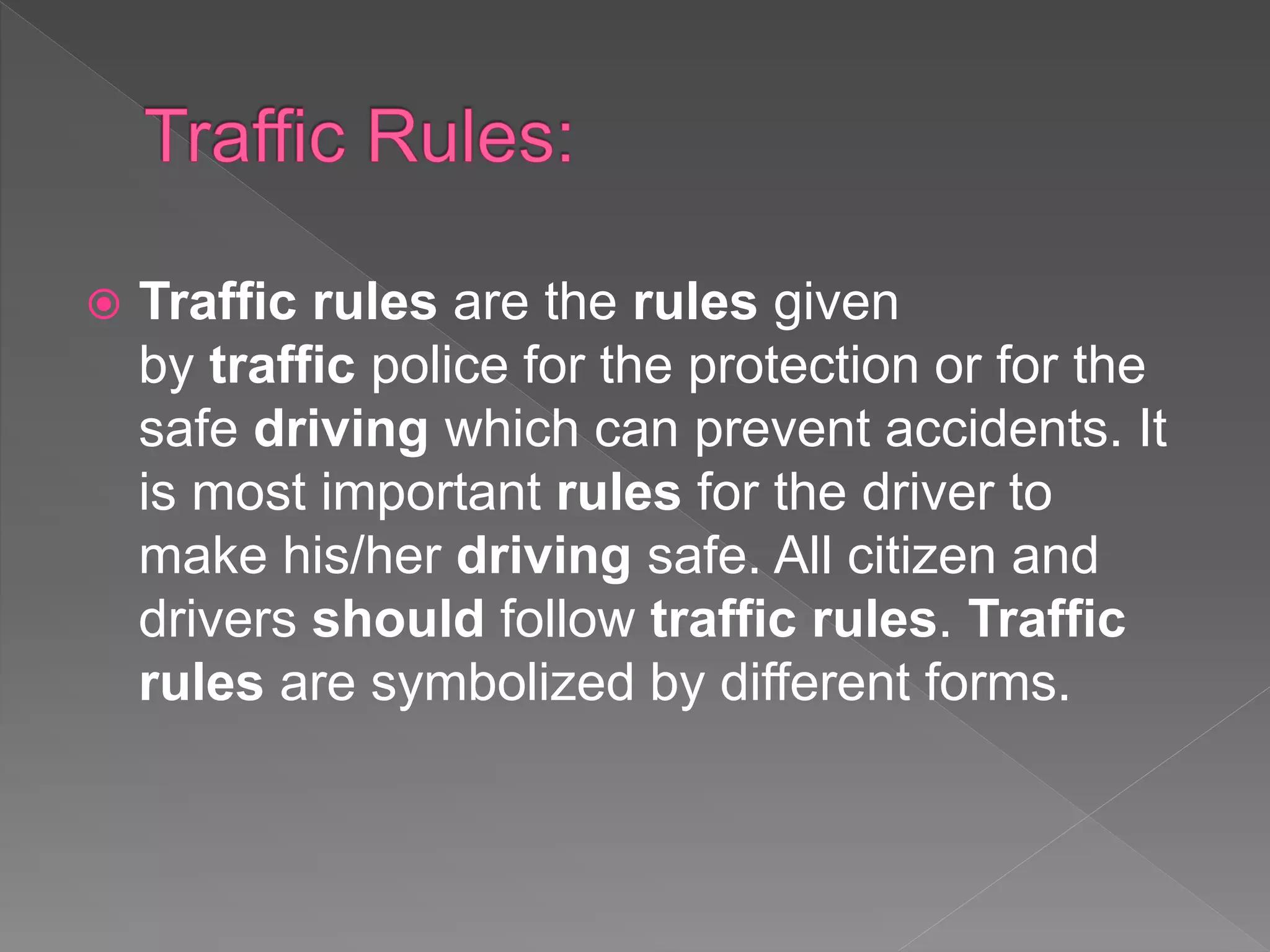 Traffic rules | PPTX