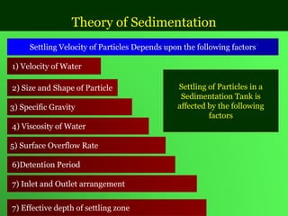 Treatment of Water and Design Example on Sedimentation Tank | PPTX
