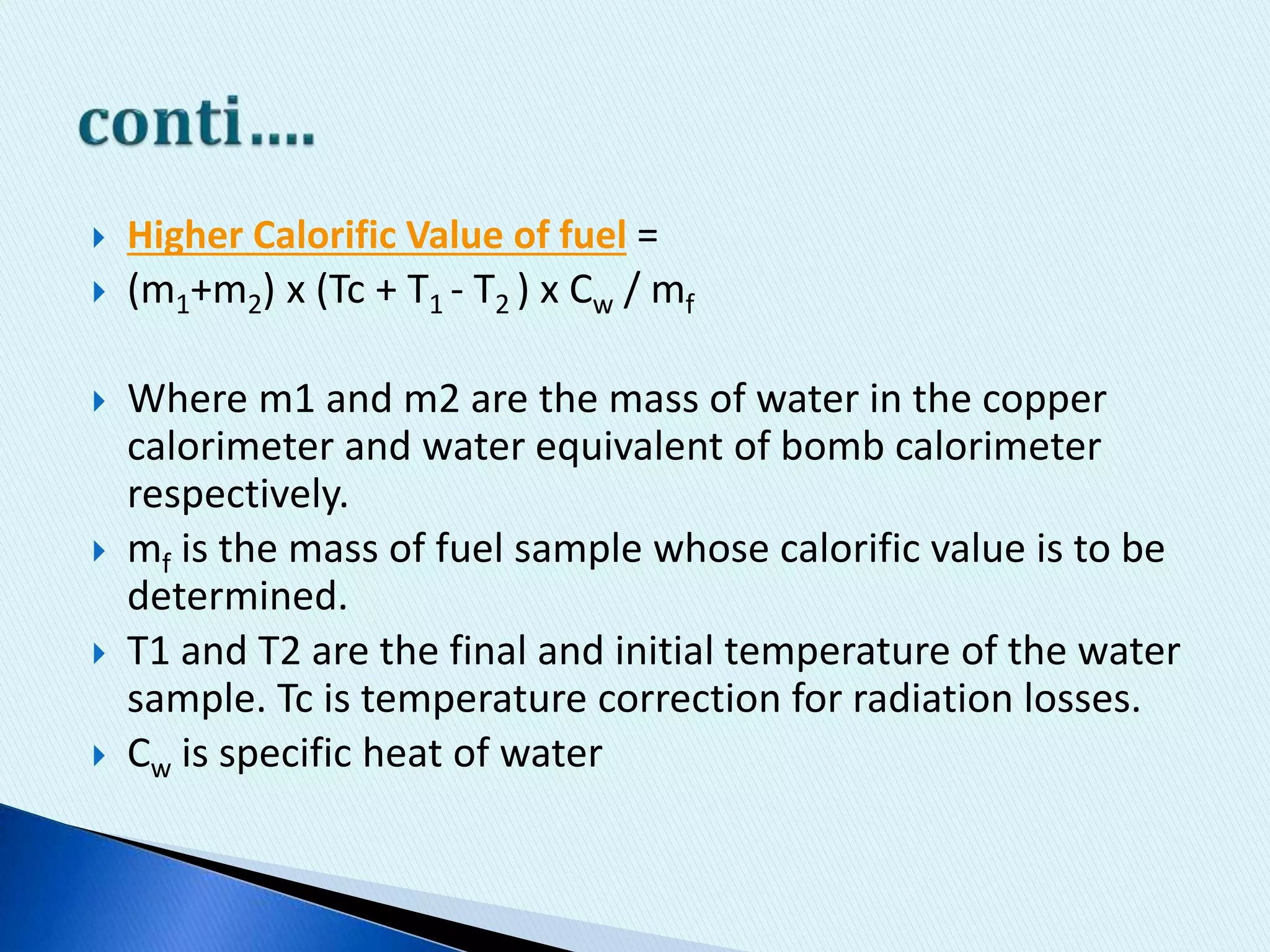 method to find calorific values of fuels | PPTX