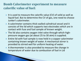 method to find calorific values of fuels | PPTX