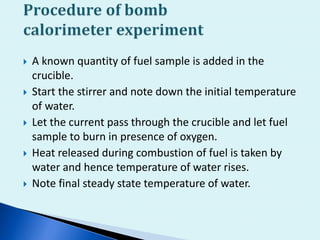 method to find calorific values of fuels | PPTX