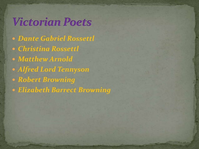 Victorian Poets | PPT
