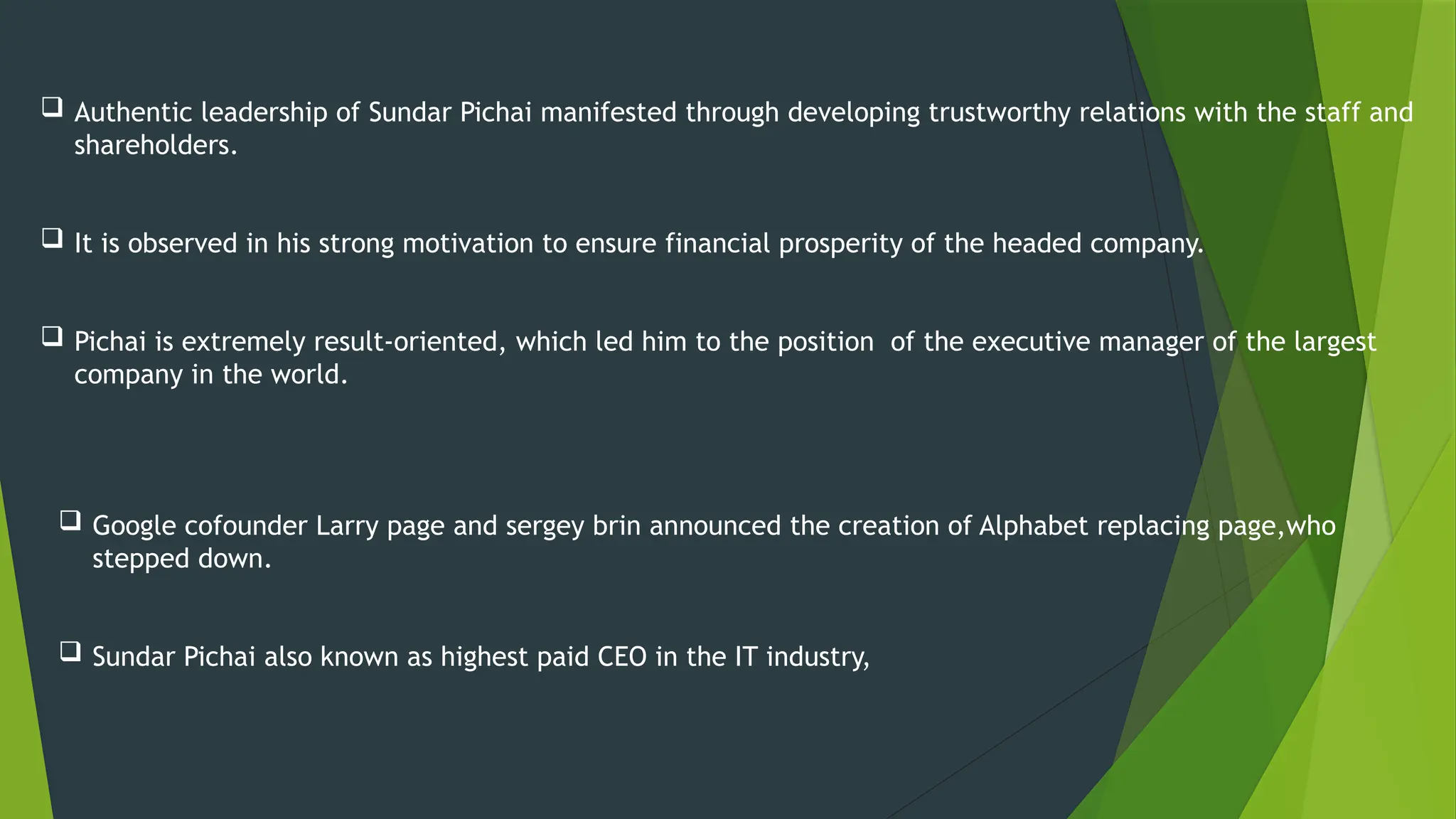 presentation about the google CEO ,Sundar Pichai | PPTX