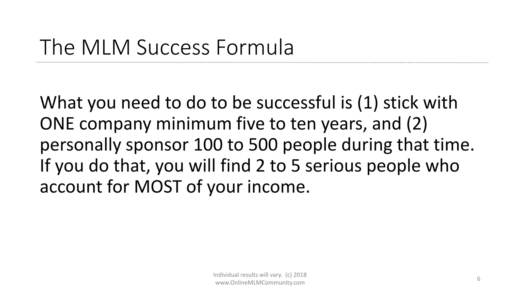 The MLM Success Formula | PPT