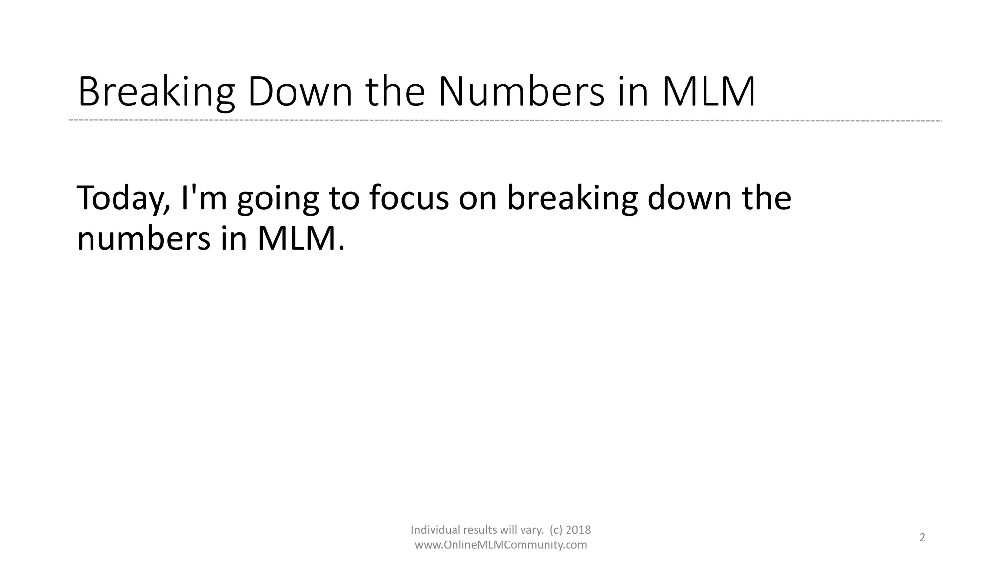 Breaking Down the Numbers in MLM | PPTX