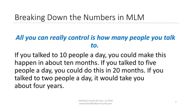Breaking Down the Numbers in MLM | PPTX