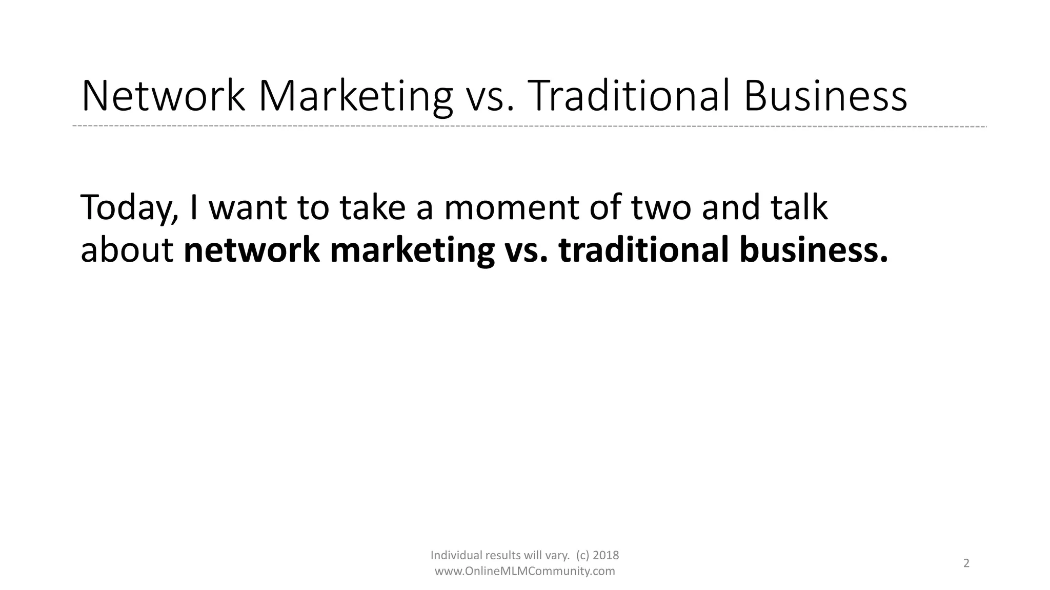 Network Marketing vs. Traditional Business | PPTX