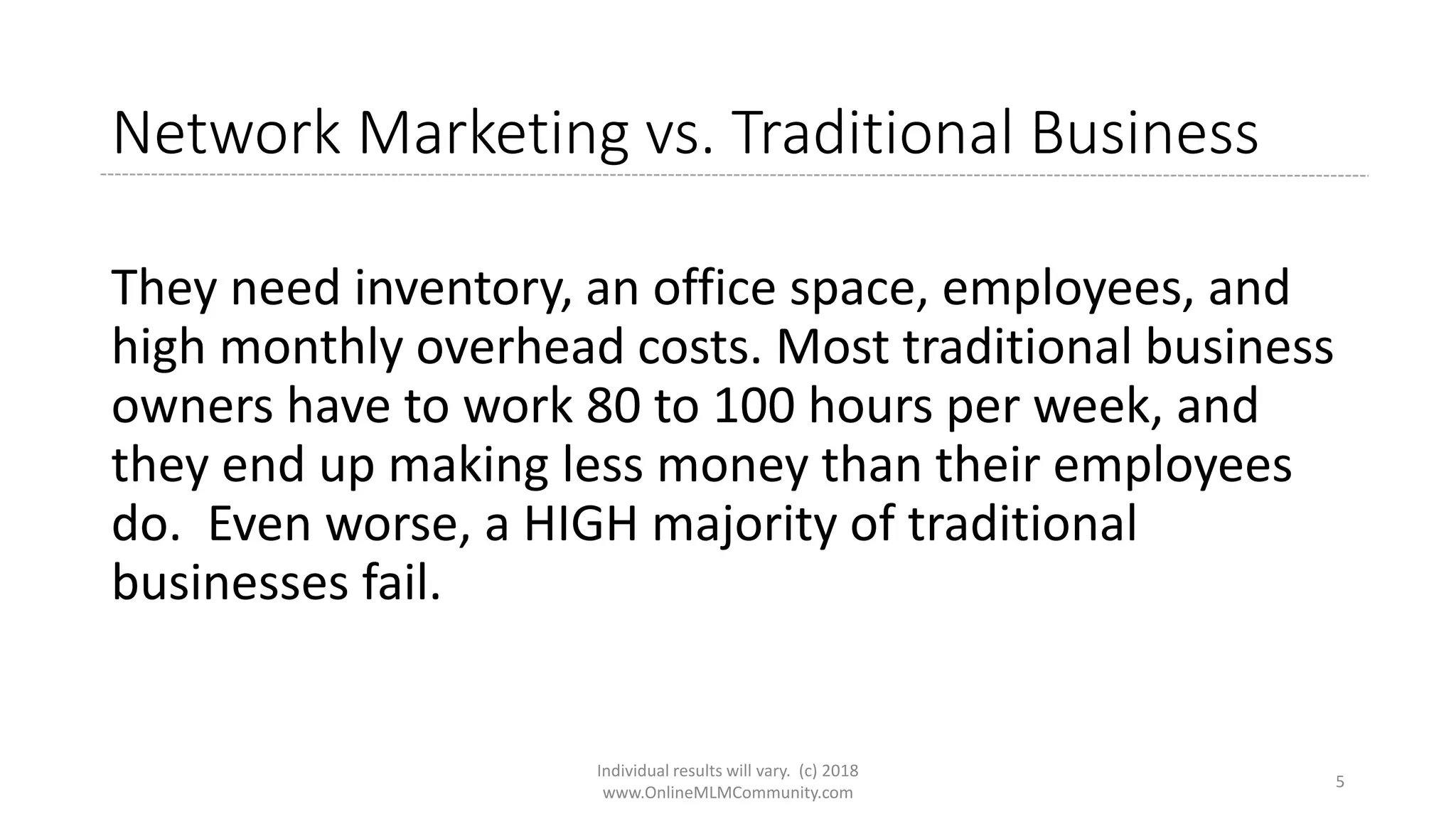 Network Marketing vs. Traditional Business | PPTX