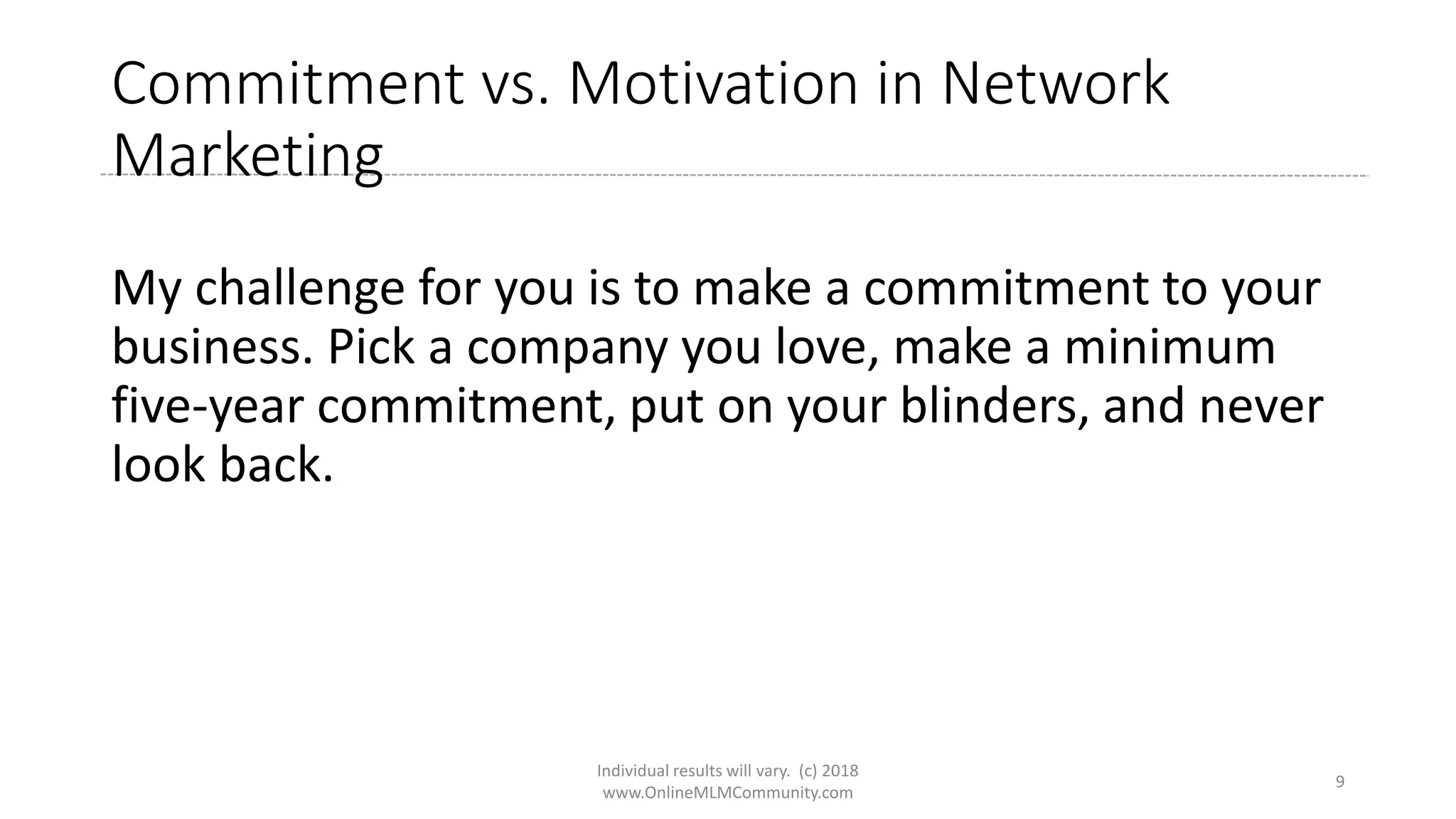 Commitment vs. Motivation in Network Marketing | PPTX