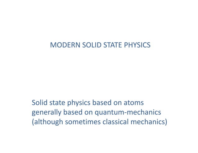 Solid state physics | PPT