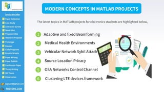 Matlab Projects for Electronics Students | PPTX