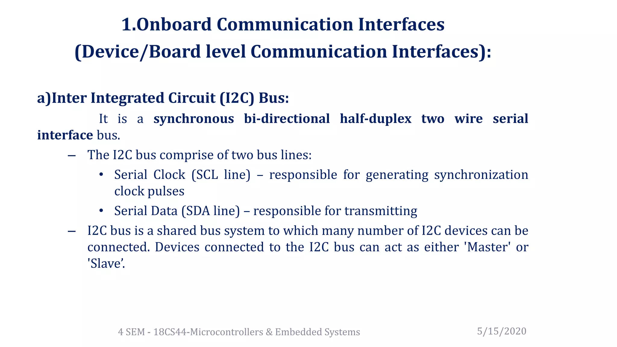Communication Interface of The Embedded Systems | PPT