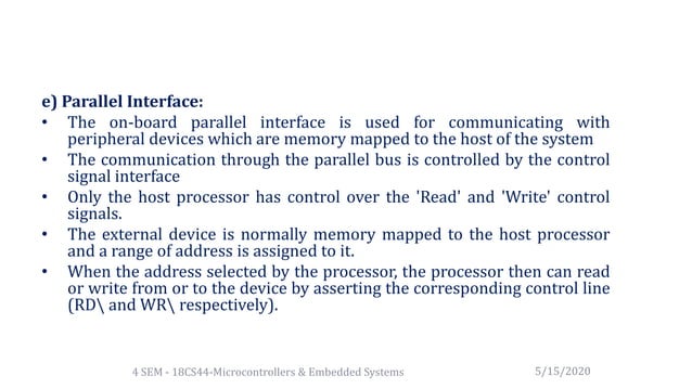 Communication Interface of The Embedded Systems | PPT | Operating ...