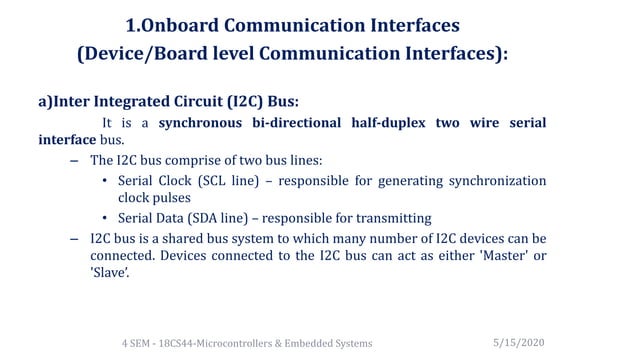 Communication Interface of The Embedded Systems | PPT | Operating ...