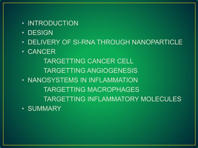 NANO TECHNOLOGY IN DRUG DELIVERY SYSTEM | PPTX | Biological Sciences ...