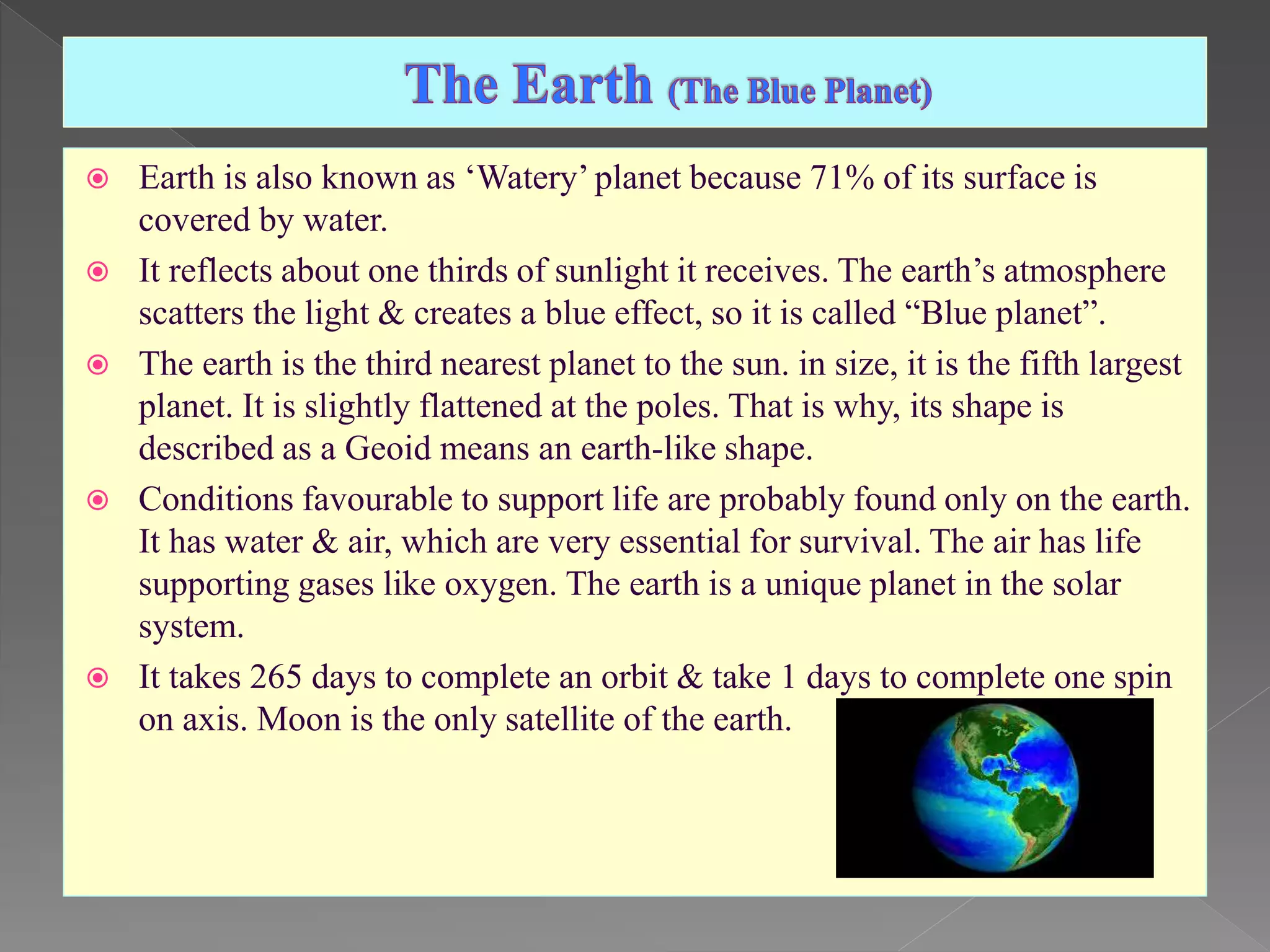 Ppt 6th earth in solar system | PPTX | Space and Astronomy | Science