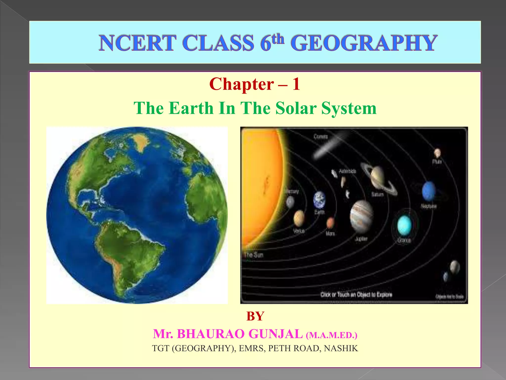 Ppt 6th earth in solar system | PPTX | Space and Astronomy | Science