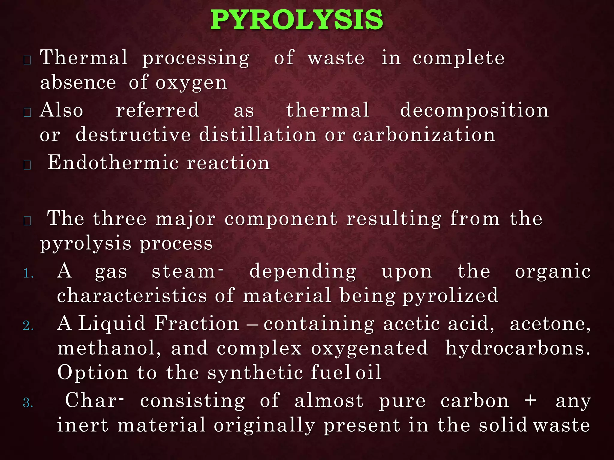 Thermal Processing of Solid Waste | PPTX